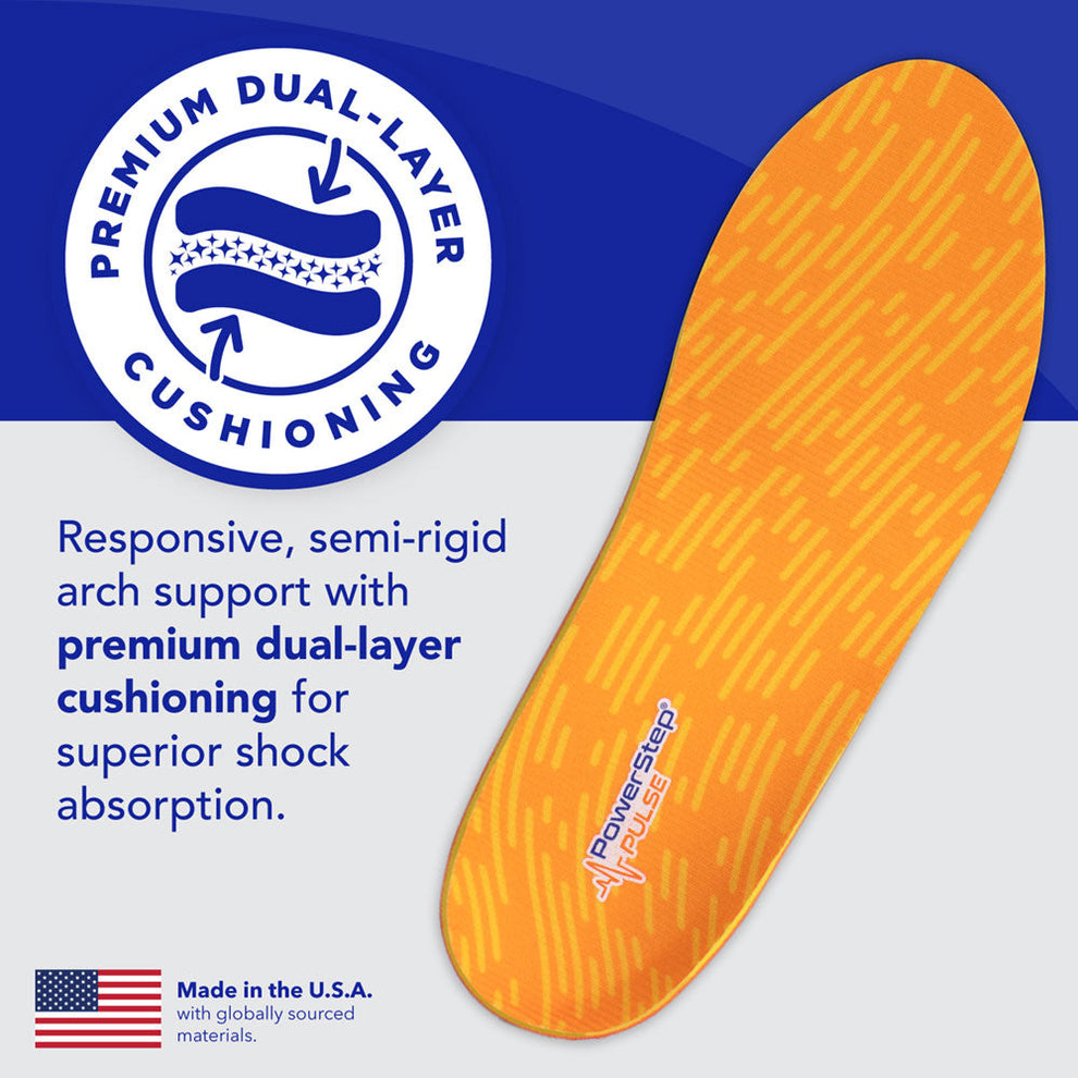 FSA-Approved PowerStep PULSE Performance Insoles, Running Shoe Pain ...
